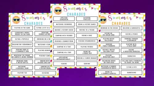 Summer Game Bundle Beach Activities for Kids Pool Party Family Vacation