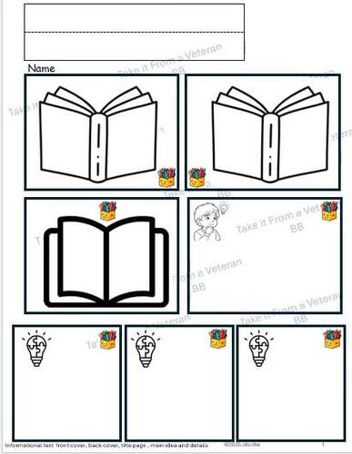 Preschool Kindergarten Parts of Book Main Idea Detail Differentiated ...