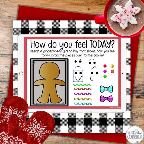 Gingerbread Feelings & Coping Skills Winter Lesson, In-Person & Digital