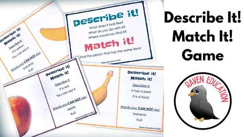 Describe It! Match It! A Game To Practice Describing Common Items!