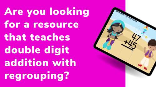 Two Digit Addition with Regrouping Digital Boom Task Cards by Fiddleheads