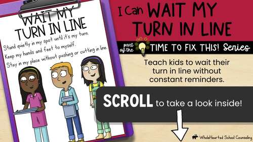 Wait in Line Social Skills Story & SEL Activities | Patience & Turn Taking