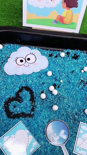 St Patricks Day Rainbow Sensory Bin, Cloud Shapes Math, Leaf Hunt ...