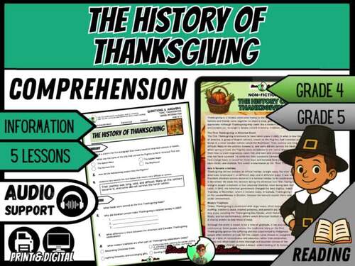 The History of Thanksgiving | Reading Comprehension | Grade 4/5 | TPT