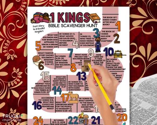 1 Kings Bible Scavenger Hunt, Book of 1 Kings Bible Study Trivia Game ...