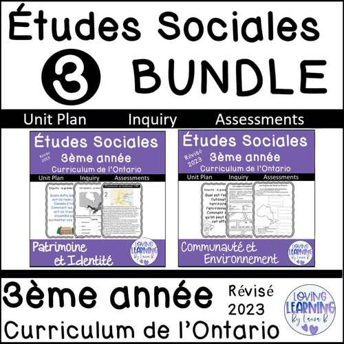 2023 Ontario Etudes Sociales Gr 3 BUNDLE Social Studies PDF & Google Slides