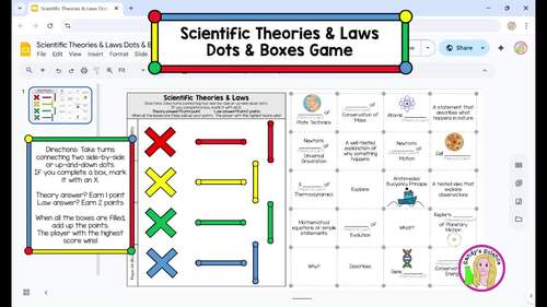 Scientific Theories & Laws Dots & Boxes Game by Sandy's Science | TPT