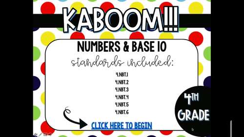 4th Grade KABOOM Math Review Game Bundle | Whole Group | Fun Math Review