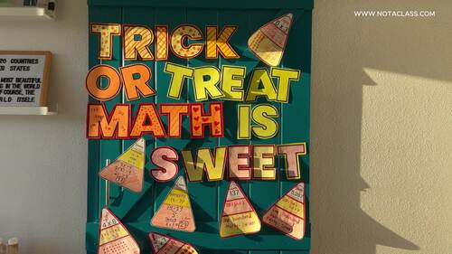 6th Grade Math Halloween Candy Corn Craft Bulletin Board Activity ...