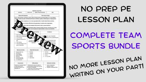 No Prep PE: Complete Team Sports Lesson Plan Bundle fo Middle & High ...