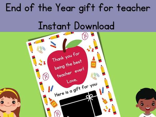 teacher appreciation printable, end of year gift for teachers | TPT