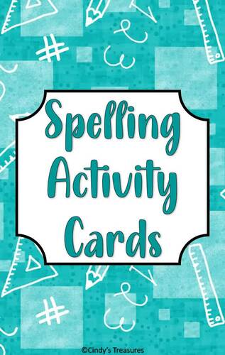 Spelling/Word Learning Activity Cards by Cindy's Treasures | TPT