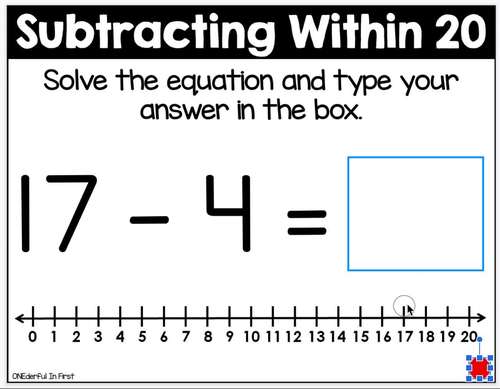 Subtraction Within 20 for Google Slides | Distance Learning | TpT