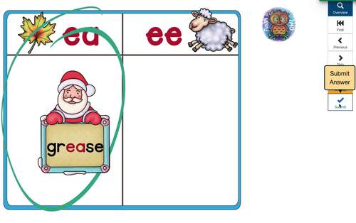 EA EE Game Boom Cards | Long Vowel Teams Winter Themed Sorts by Funny Owl
