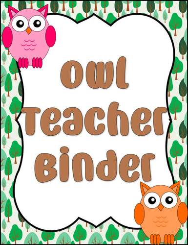 Owl Teacher Binder Section Label *Editable* by Cindy's Treasures