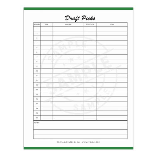 Fantasy Soccer Planner - 16 Page Draft Kit & League Tracker Bundle