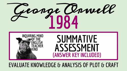 1984 by George Orwell Test and Answer Key | Final Exam with Analytical ...