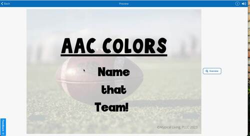 AAC: NFL Superbowl Football Team Color Challenge BOOM or PDF | TPT