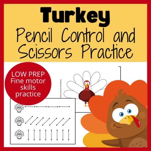 Thanksgiving Fine Motor activities, Pencil control, scissors practice ...