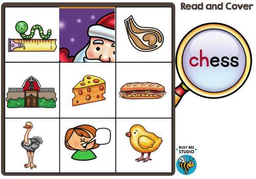 CHRISTMAS DIGRAPH CH GAME FUN PHONICS BOOM CARDS WORD WORK HIDDEN ...