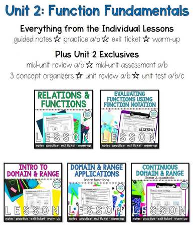 Unit 2 + Activities: Function Fundamentals - Texas Algebra 1 | TpT