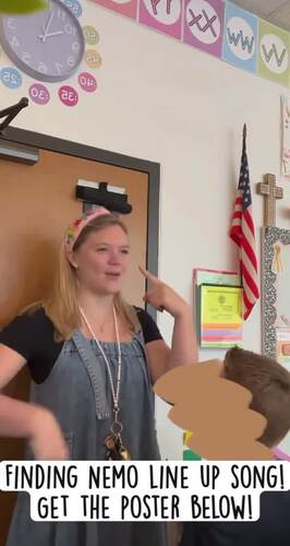 Finding Nemo Inspired Line-Up Song Poster - Disney Teacher Classroom ...