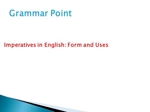 Imperatives in English: Form and Uses by Optimal Resources | TPT
