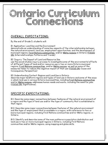 BUNDLE: Social Studies - Living and Working in Ontario: Grade 3 Unit ...