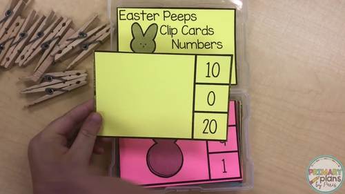 Spring Easter Clip Cards Numbers 0-20 by Primary Plans by Paris | TPT