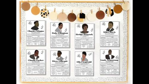 Jazz Musicians Biography Posters | Jazz Music Bulletin Board / Door Decor