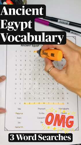 Ancient Egypt Vocabulary Activities | Ancient History Word Search ...