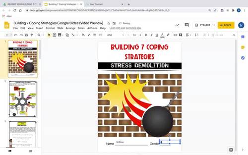 Coping Strategies Lessons / Managing Stress / Digital Google Slides™