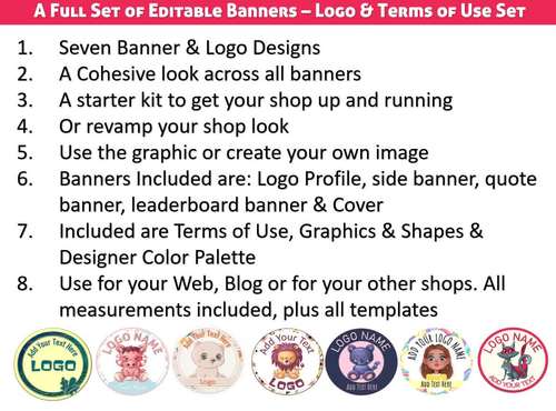 TPT Banner and Logo Design Template 6 Starter Kit for Beginners | TPT