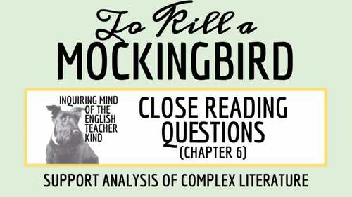 To Kill a Mockingbird Chapter 6 Close Reading Worksheet (Printable)