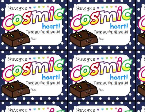 Cosmic Brownies Teacher (Staff) Appreciation Gift Tag | TPT