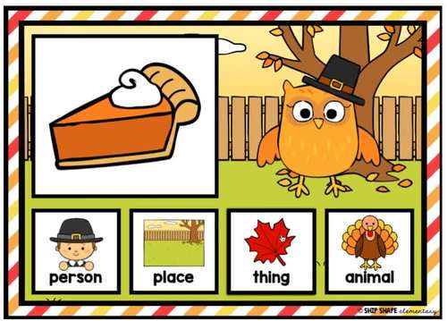 Thanksgiving Nouns - Boom Cards - Distance Learning by Bethany Gardner