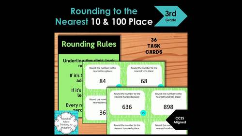 Rounding to the nearest 10 and 100 place Task Cards | TPT