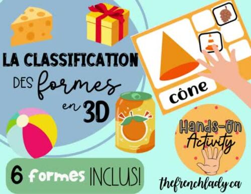 French 3D Shape Classification Activity (No-Prep 3D Shapes) Les Formes ...
