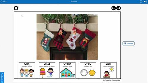 Christmas Early Language Activities for Speech Language Therapy Boom Cards