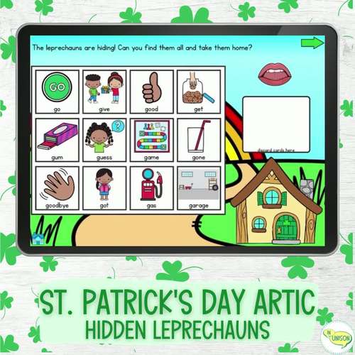 St. Patrick's Day Articulation Boom Cards™ Find Hidden Leprechauns F V K G