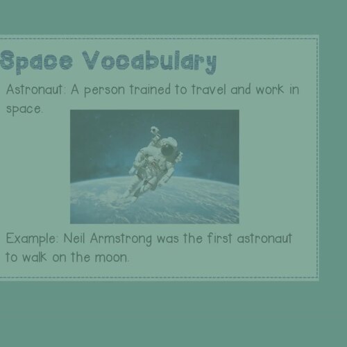 All About Space Vocabulary-PowerPoint Presentation and Graphic Organizers
