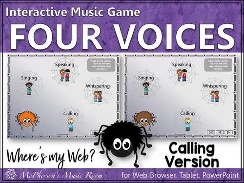 Four Voices Interactive Music Game Calling Version {Where's My Web?}