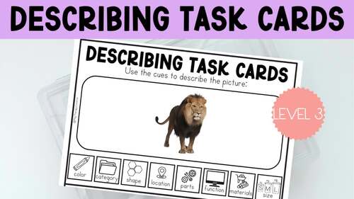 Bundle of 450 Describing Task Cards | Levels 1-3 by Play Therapy Creative