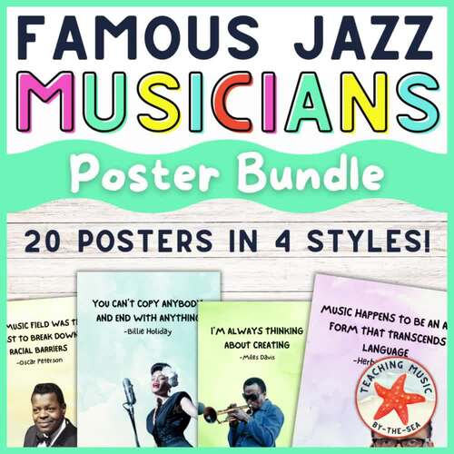 Famous Jazz Musicians Posters | Black History Harlem Music Classroom Decor