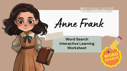 Anne Frank Word Search: Autobiography-Reflection Question Worksheet ...