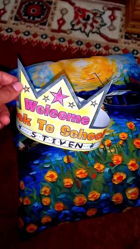 Fun Activity Hat Crown Headband Printable Coloring - Back to School Craft