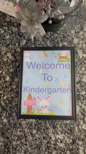 happy easter welcome to kindergarten sign poster homeschool classroom ...
