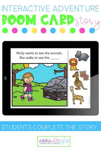 Interactive Adventure BOOM Card Story for Preschool Speech Therapy: Zoo