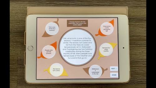 Main Idea & Details - Digital Speech Therapy Game by Speech Me Maybe