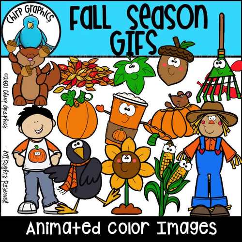 Fall GIFS Animated Clip Art by Chirp Graphics | TPT